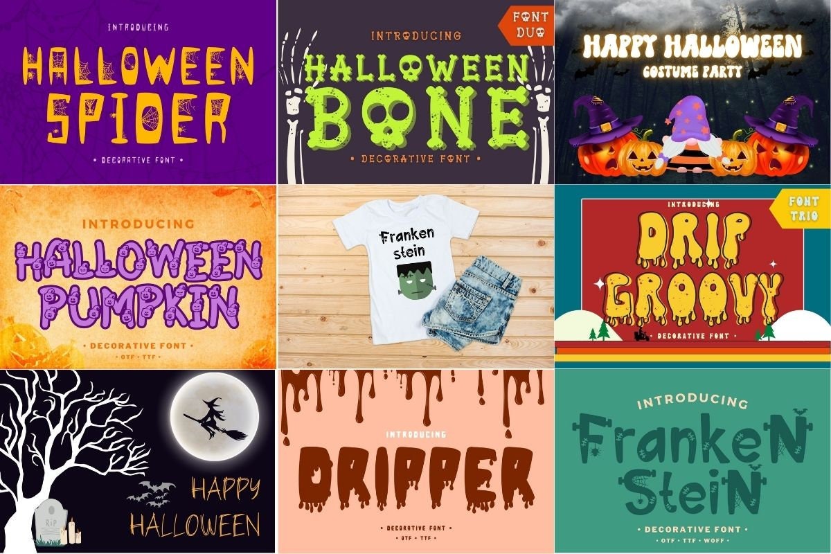 48 Halloween Font Bundle Procreate Font Halloween Fonts - Etsy