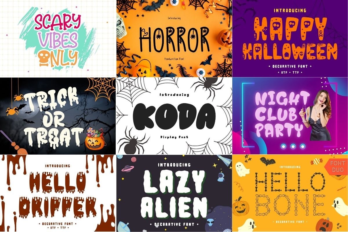 48 Halloween Font Bundle Procreate Font Halloween Fonts - Etsy