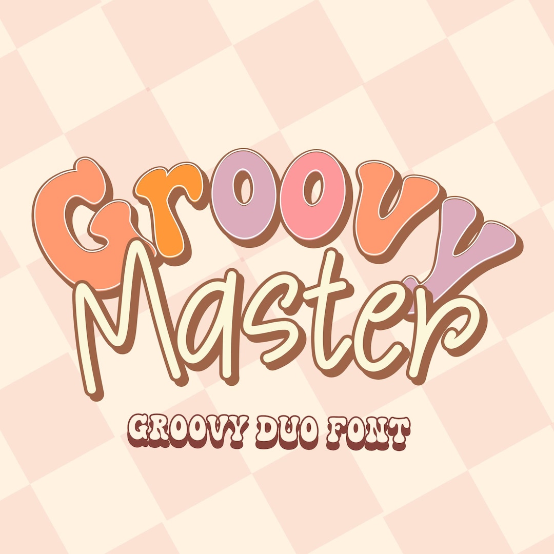 Groovy Font, Retro Font, Font Duo, Handwritten Font, Handwriting Font ...