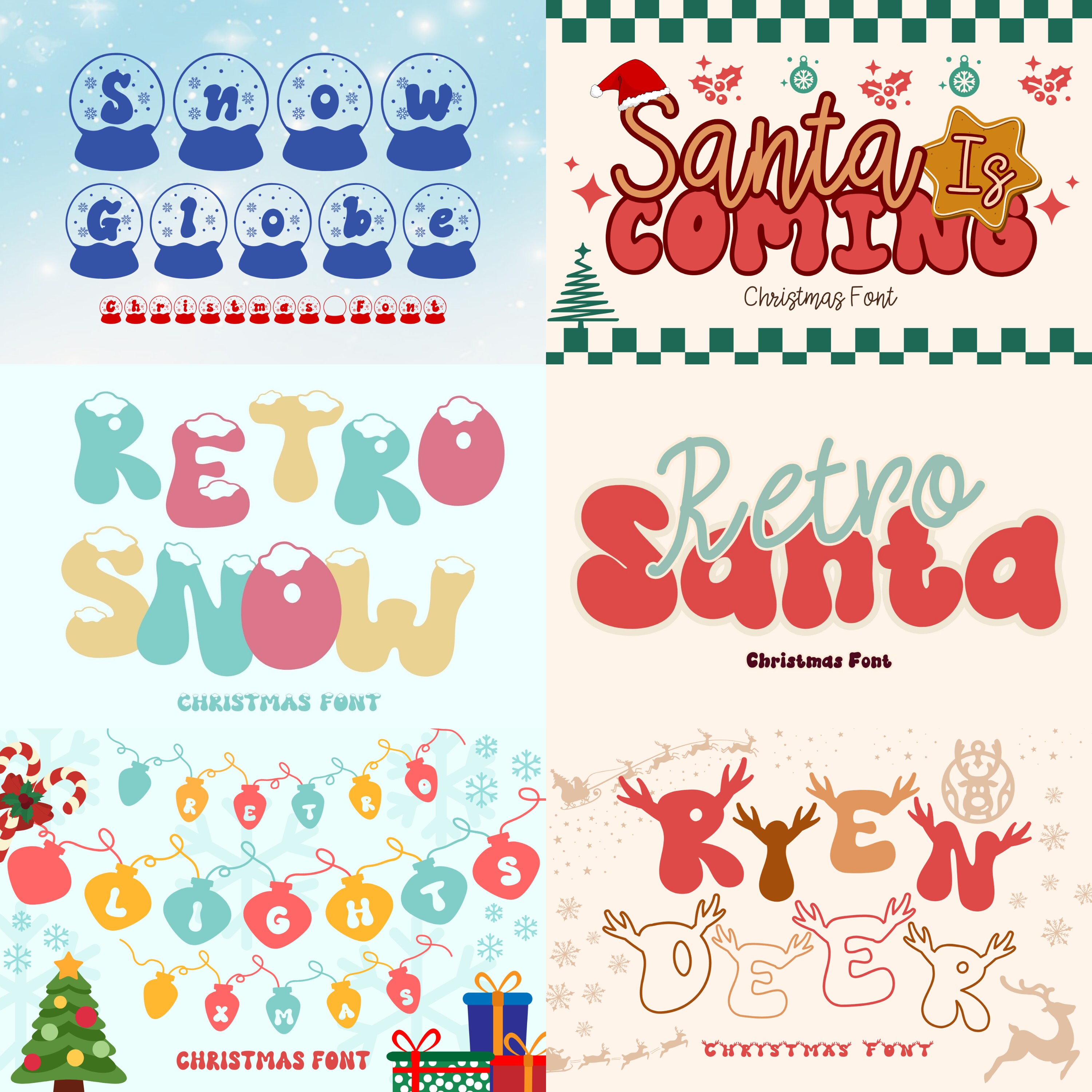 28 Christmas Font Bundle, Procreate Font, Christmas Fonts, Cricut ...