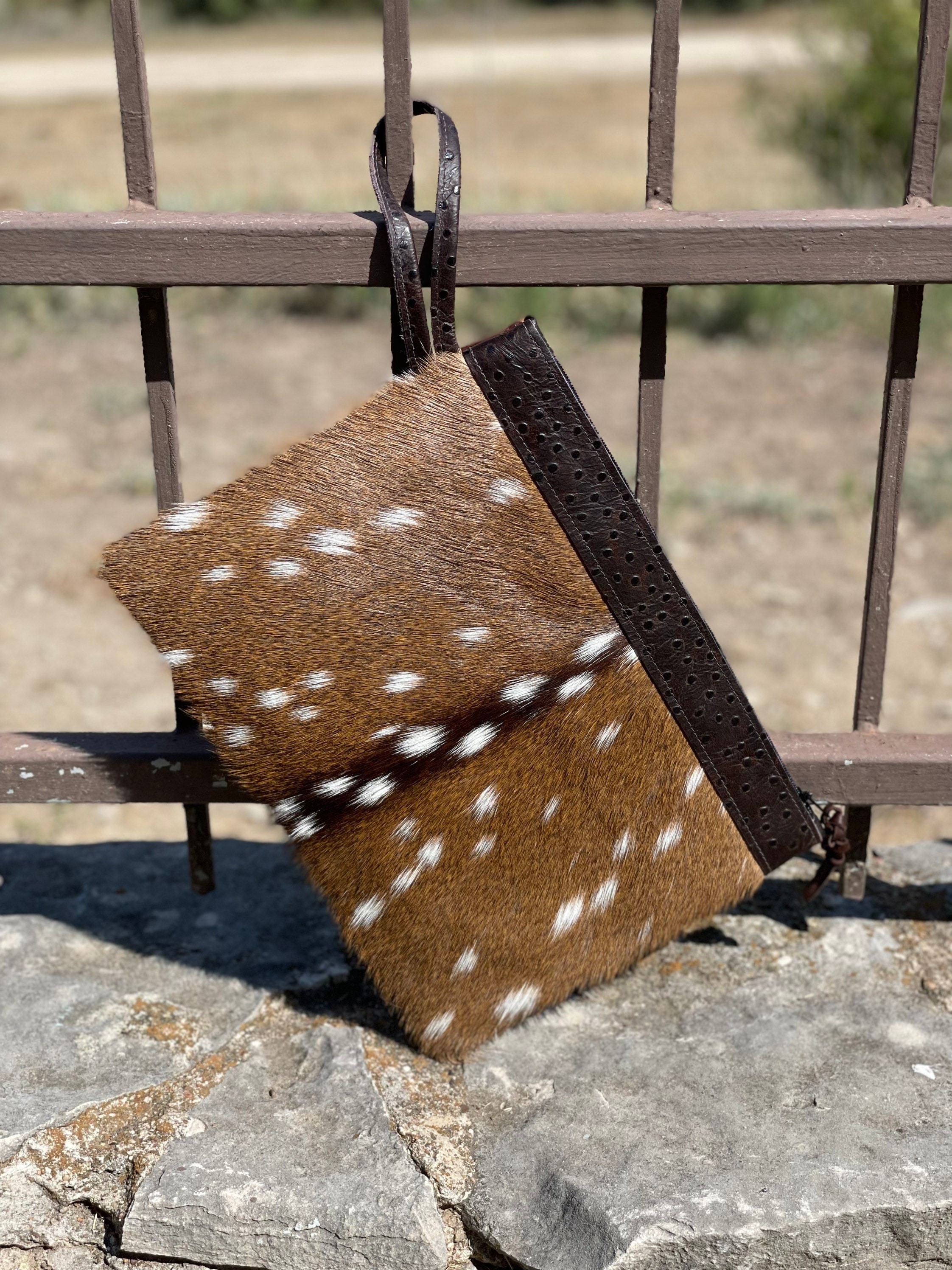 Axis Deer Hide Bank Bag Purse - Etsy