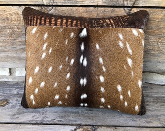 Axis Hide Pillow With Ivory Crocodile Embossed Leather Accents - Etsy