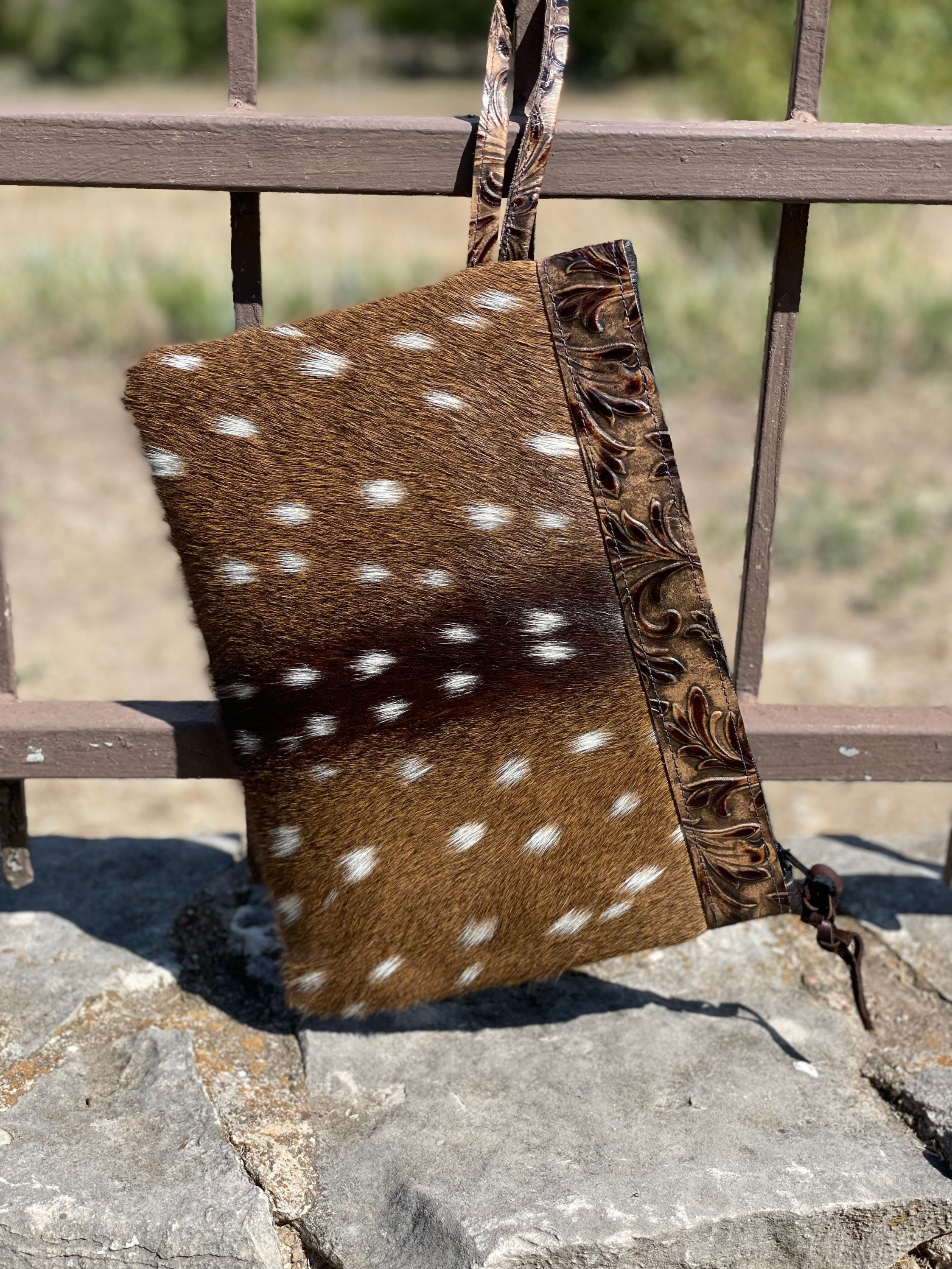 Axis Deer Hide Bank Bag Purse - Etsy