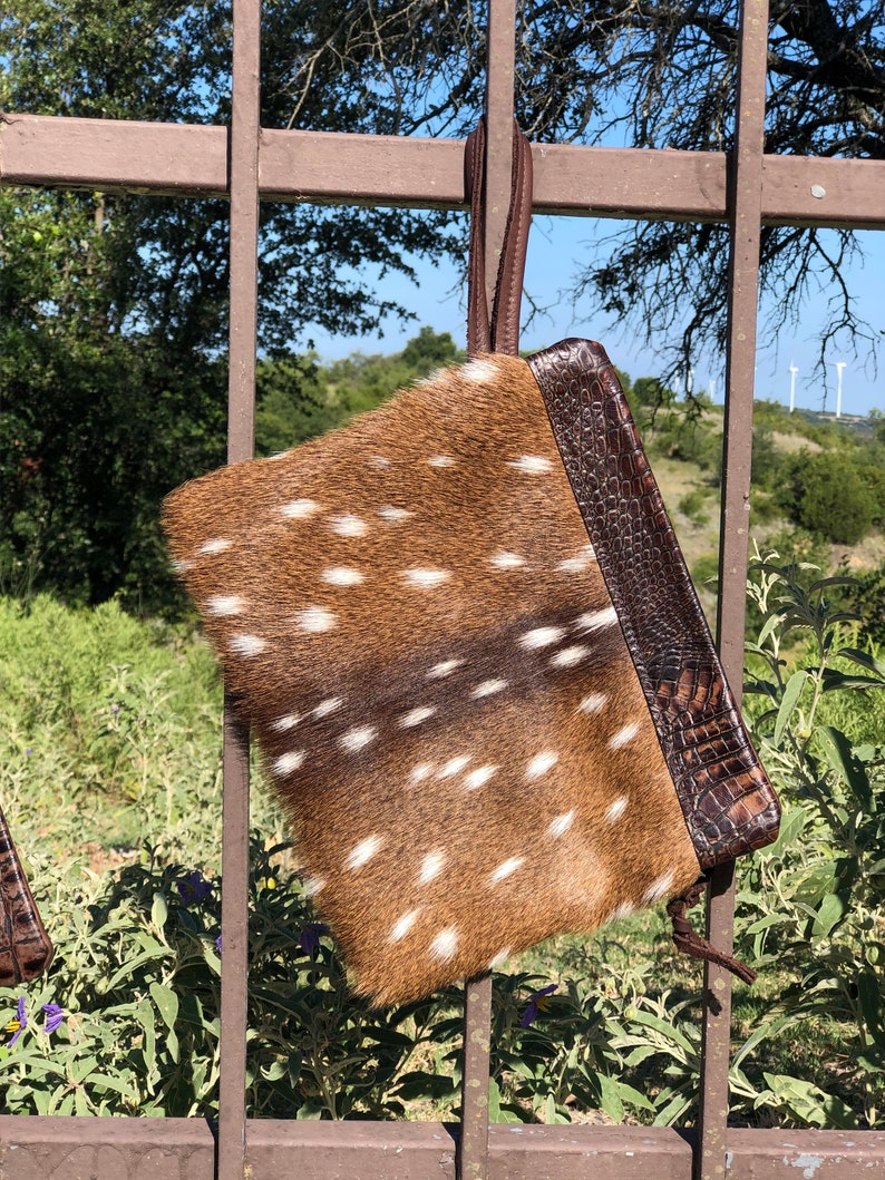 Axis Deer Hide Bank Bag Purse - Etsy