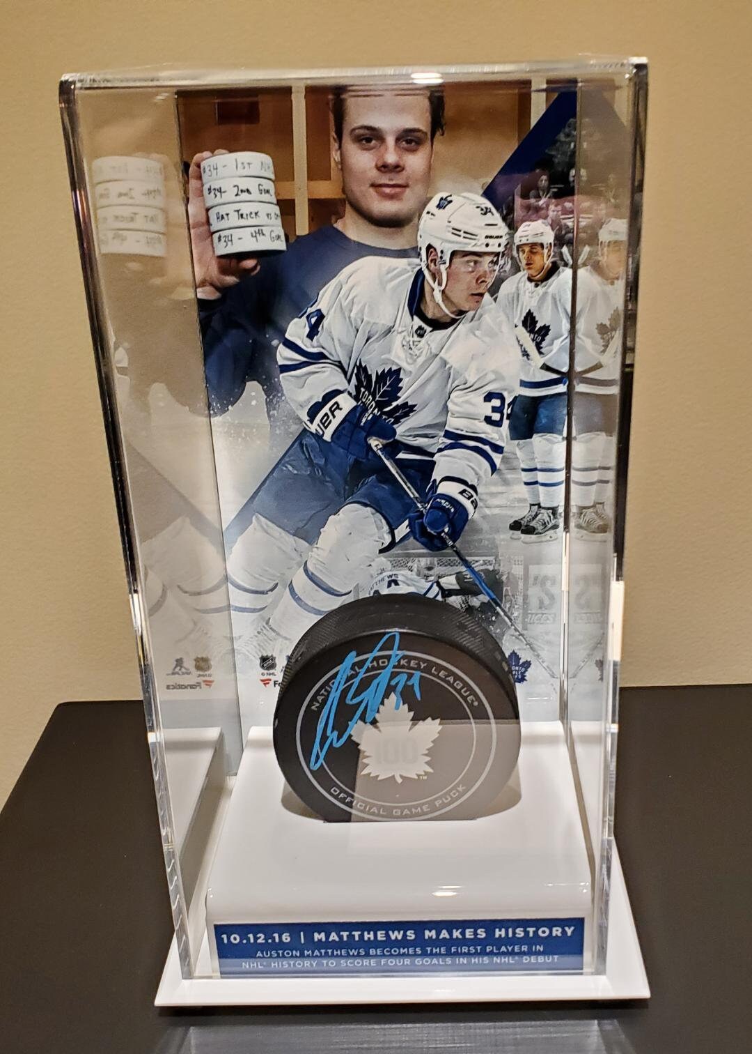 Auston Matthews Signed Puck in Display - Etsy