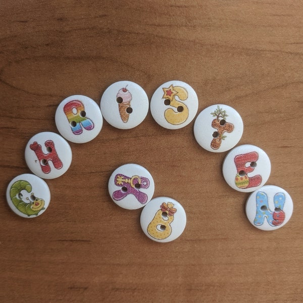 Alphabet Buttons - Etsy