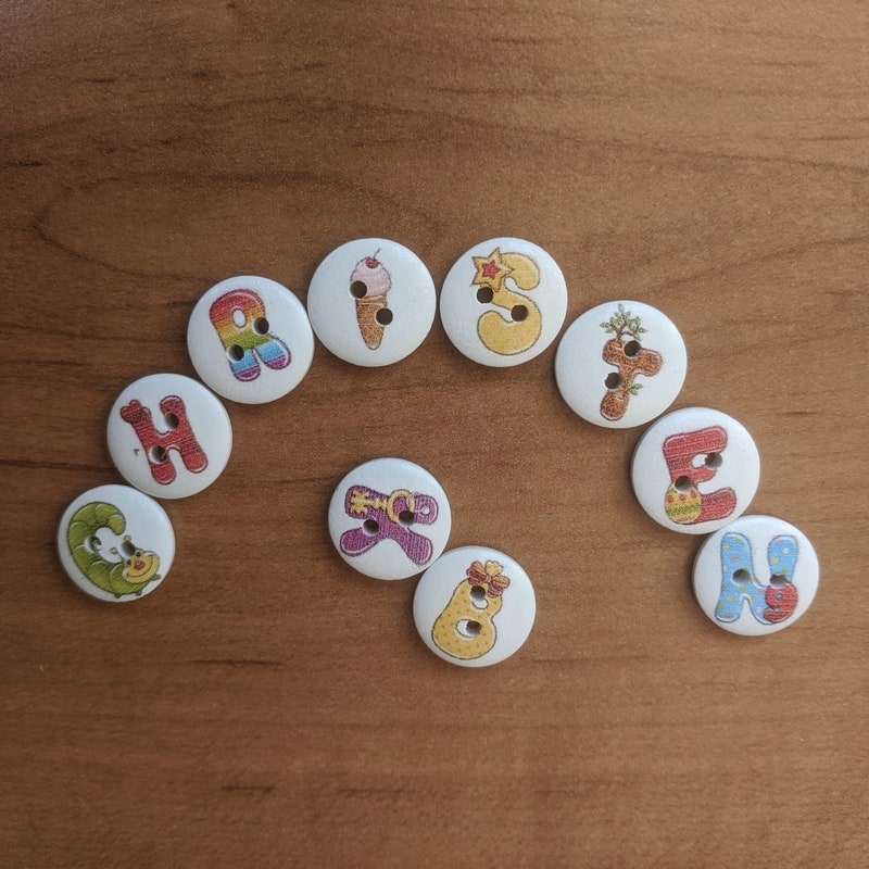 Alphabet Buttons - Etsy