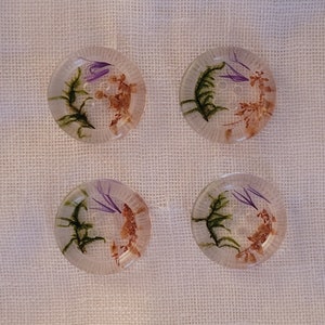 Floral Handmade Buttons 30mm in Pieces not Sets/ Epoxy Resin Buttons ...