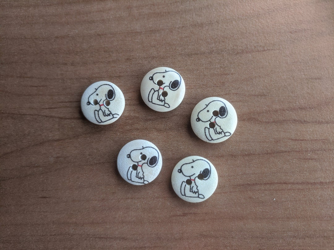 Cute Dog Buttons/ Set of 10 Dog Buttons / Wooden Buttons X 10/ Puppy ...