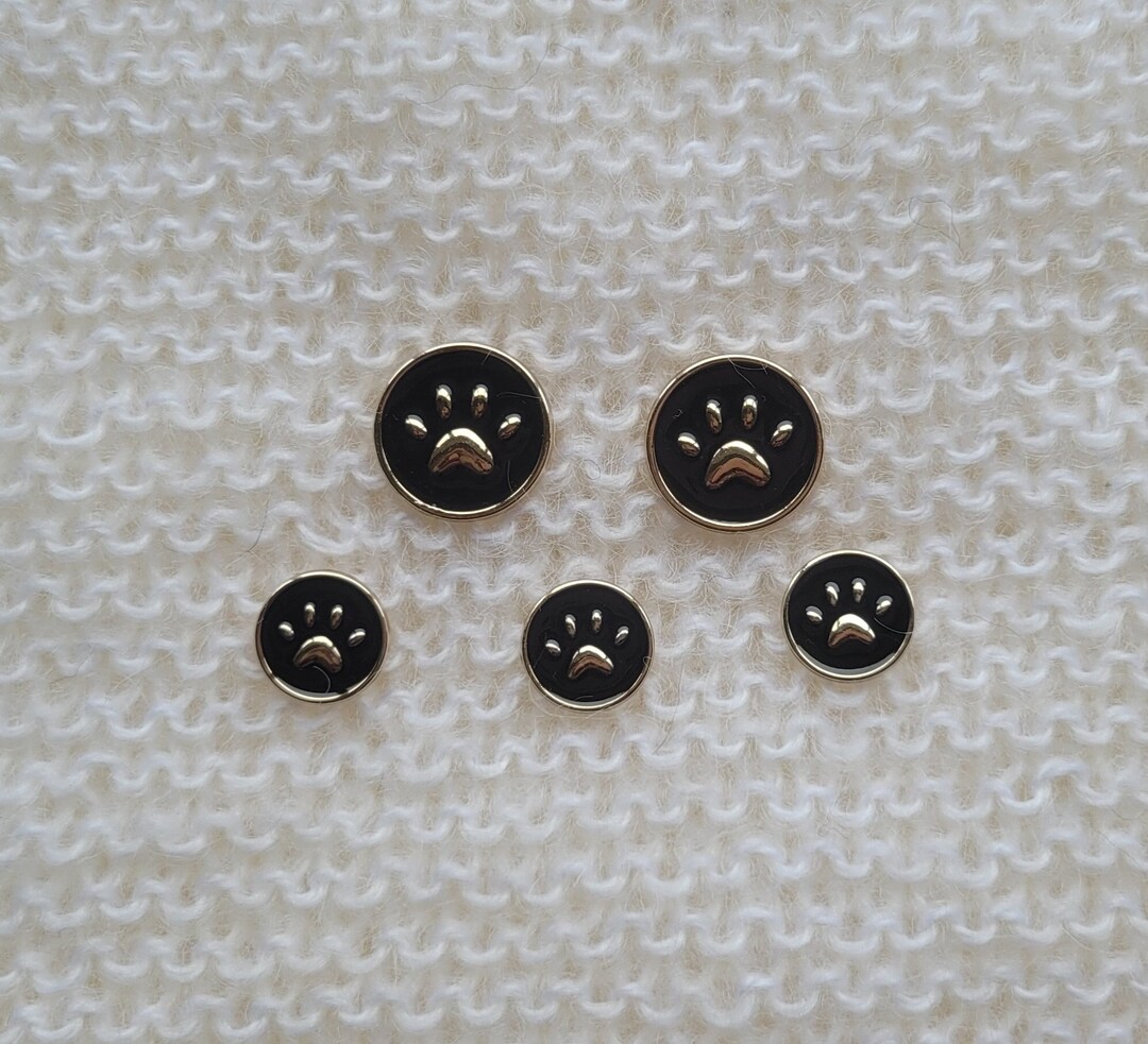 Cat/dog Paw Buttons IN PIECES not Sets/ Metal Shank Button/ Different ...