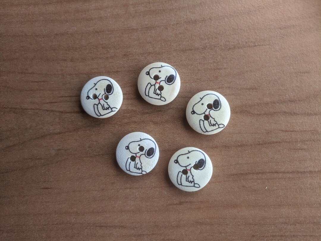 Set of 10 of Dog Snoopy Buttons / Wooden Buttons/dog Buttons/natural ...