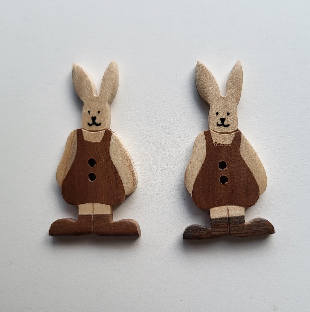 Rabbit HANDMADE Buttons in PIECES or SETS/ Bunny Button/ Easter Rabbit ...