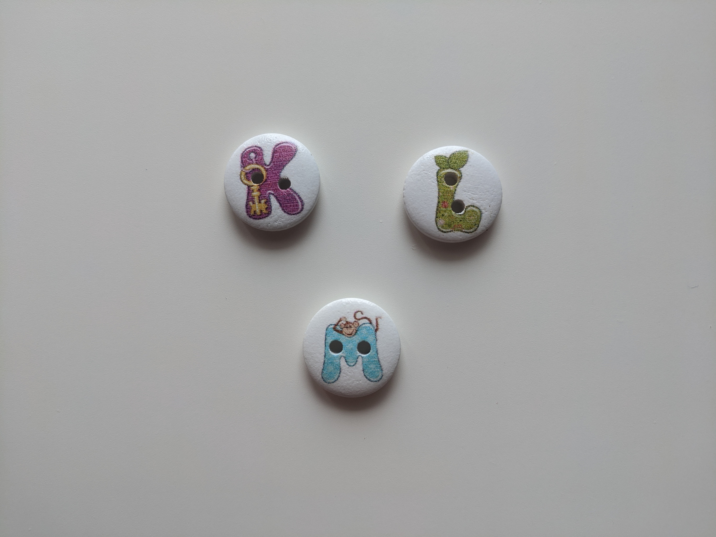 Set of 10 Pieces of Alphabet Letter Wood Buttons/ Wooden - Etsy