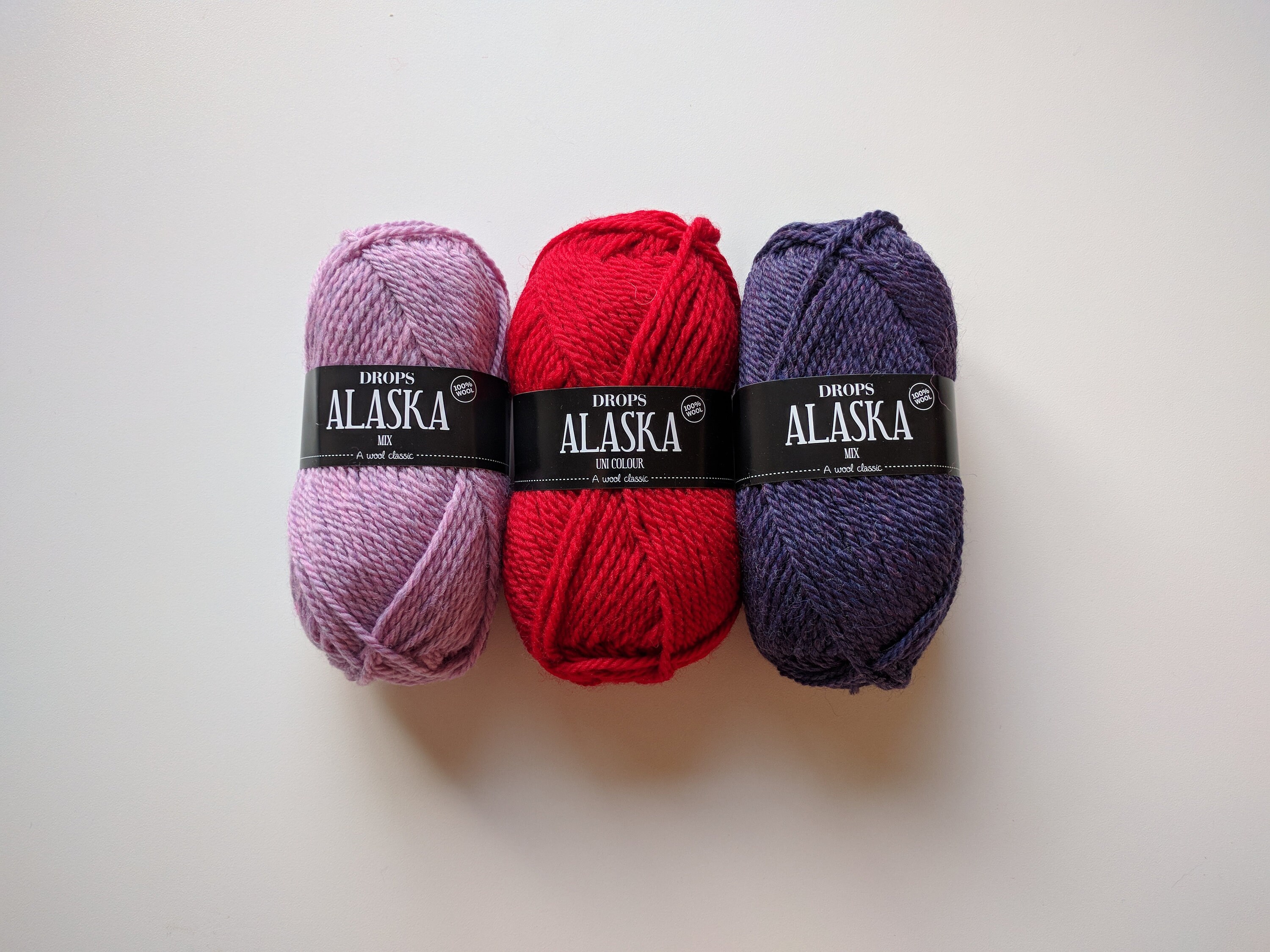 Yarn DROPS ALASKA - 100% WOOL Very Soft Yarn/ Uni and Mix Colour Yarn ...