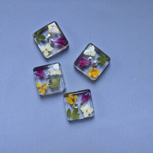 Floral Handmade Buttons in Pieces (not Sets)/ Epoxy Resin Buttons ...