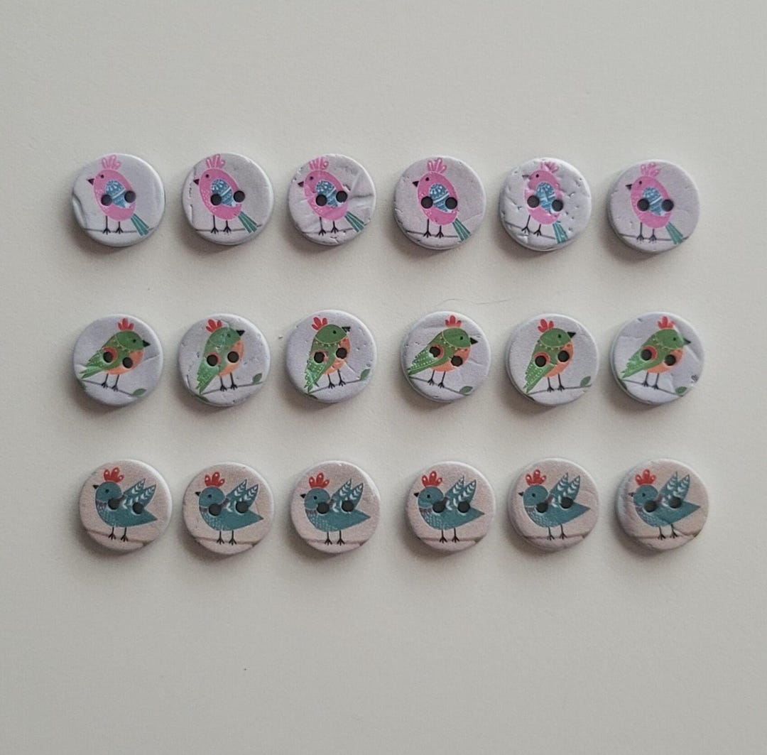 Bird COCOS Buttons in PIECES or SETS/ Wooden Buttons/ Bird Buttons ...