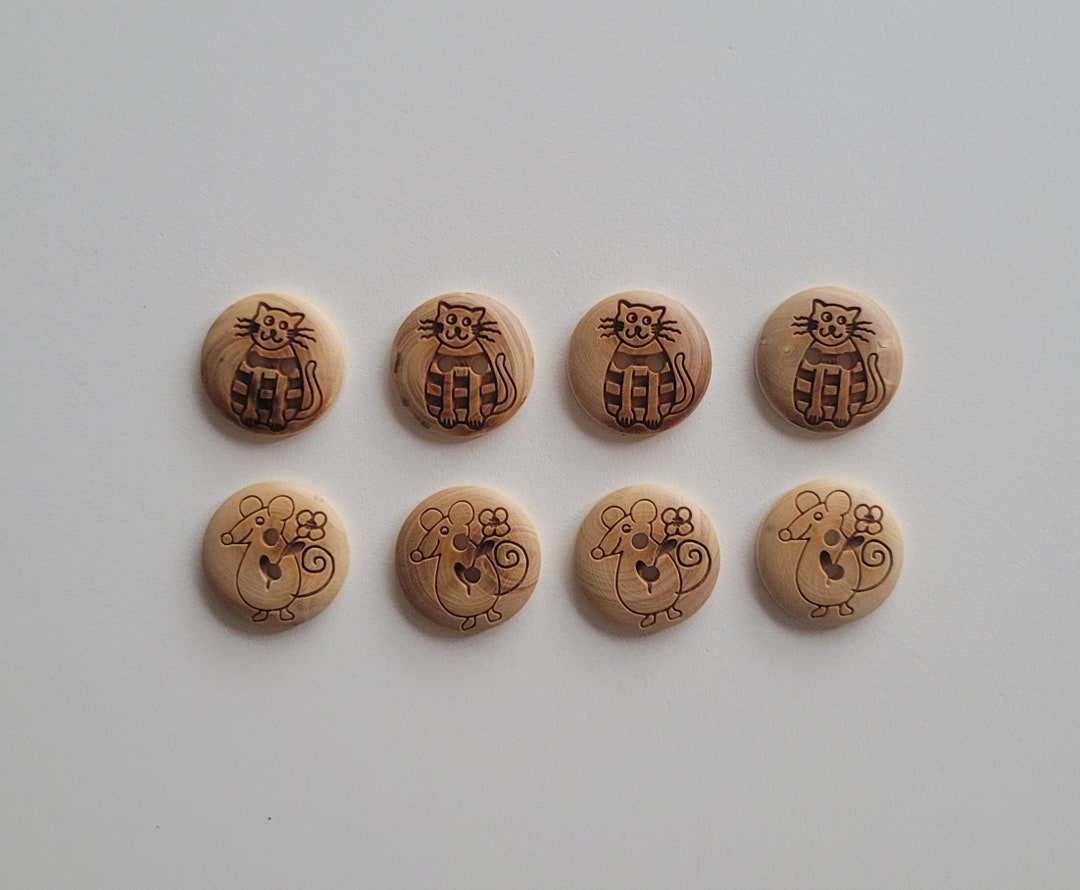 Animal Buttons in PIECES or SETS/ Cat Buttons/ Mouse Buttons/ Box-tree ...