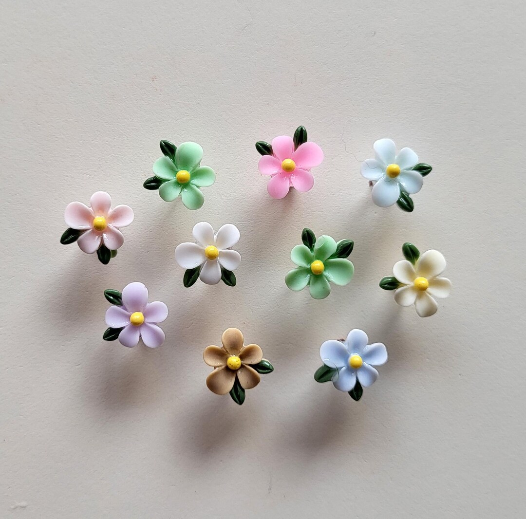 Set of 10 PIECES of FLOWER Resin Buttons/ Shank Buttons/ Flower Buttons ...