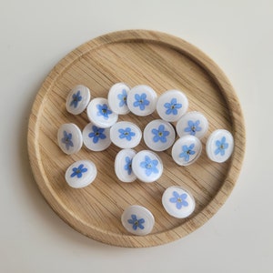 Forget-me-not 15mm Handmade Buttons in Pieces (not Sets)/flower Epoxy ...