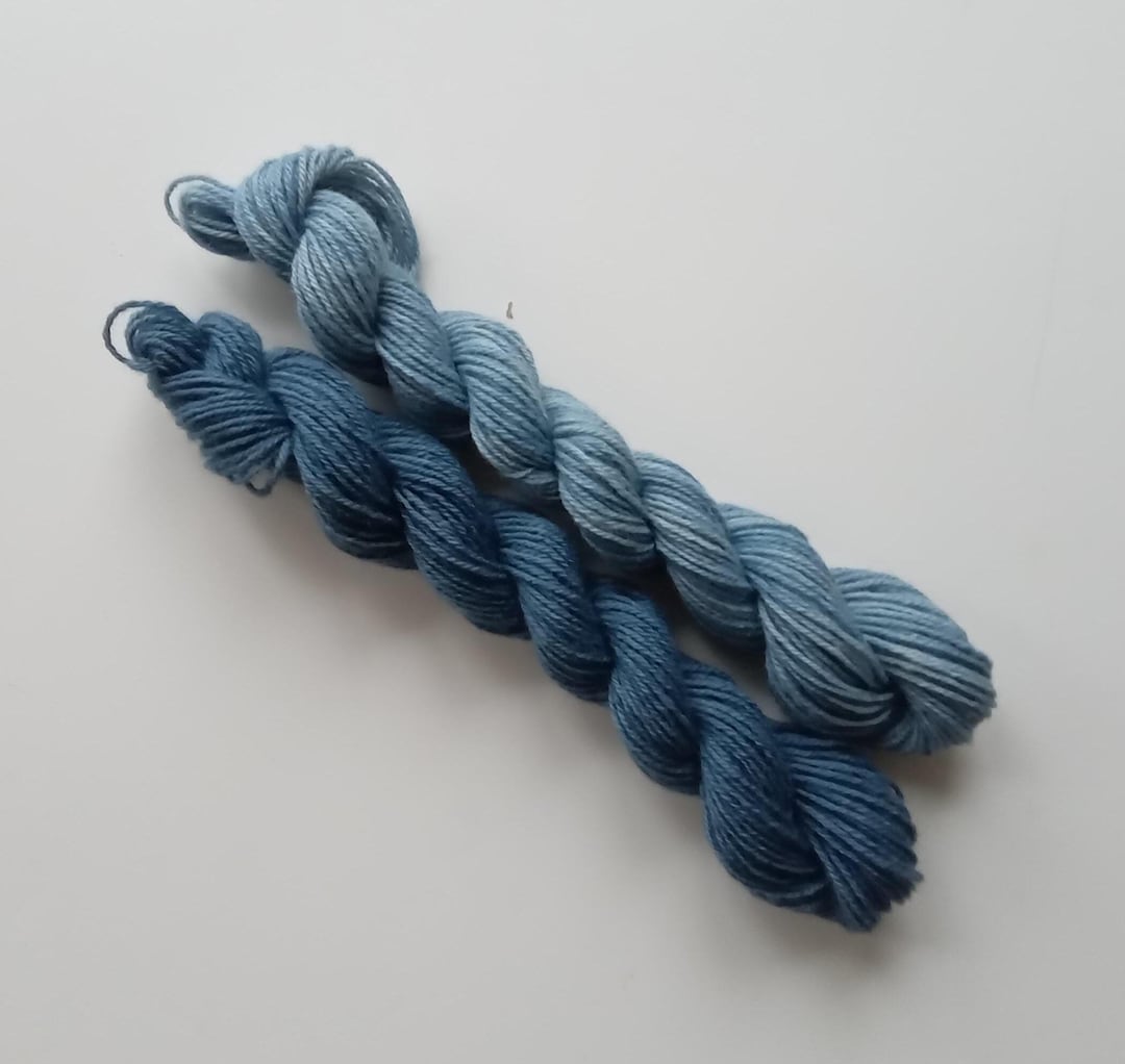 25 G Hank of Woad Dyed Yarn/ Natural Blue Dyed Wool/ Handdyed Yarn ...
