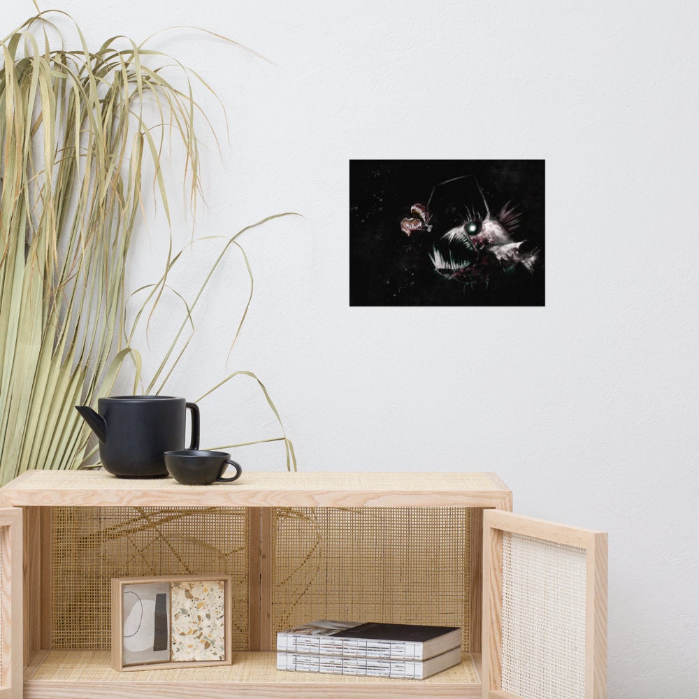 Angler Teeth original Art Print Free Shipping - Etsy