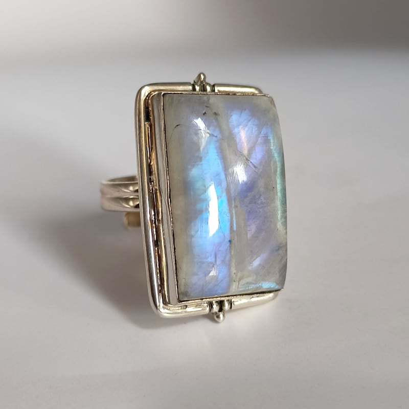 Large Moonstone Ring - Etsy