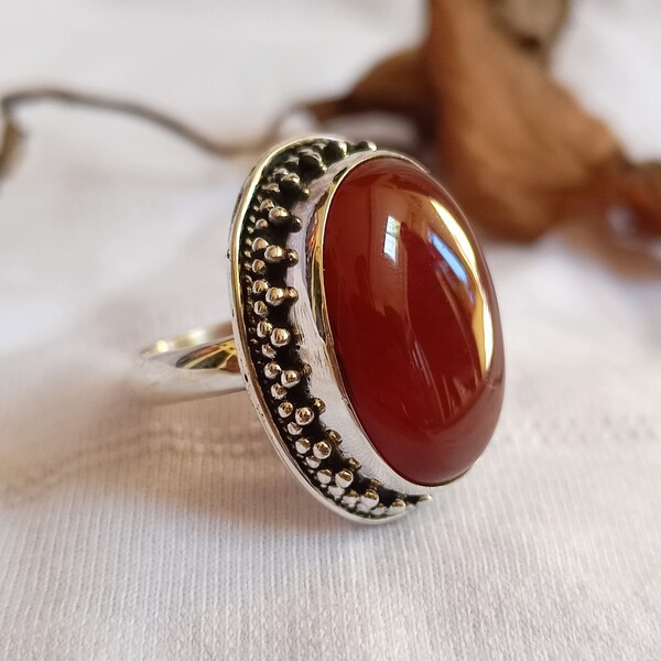 Red Stone Ring - Etsy