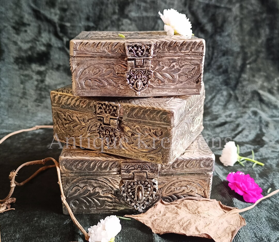 Silver Plated Jewelry Vintage Look Boxes, Handmade Jewelry Box, Jewelry ...