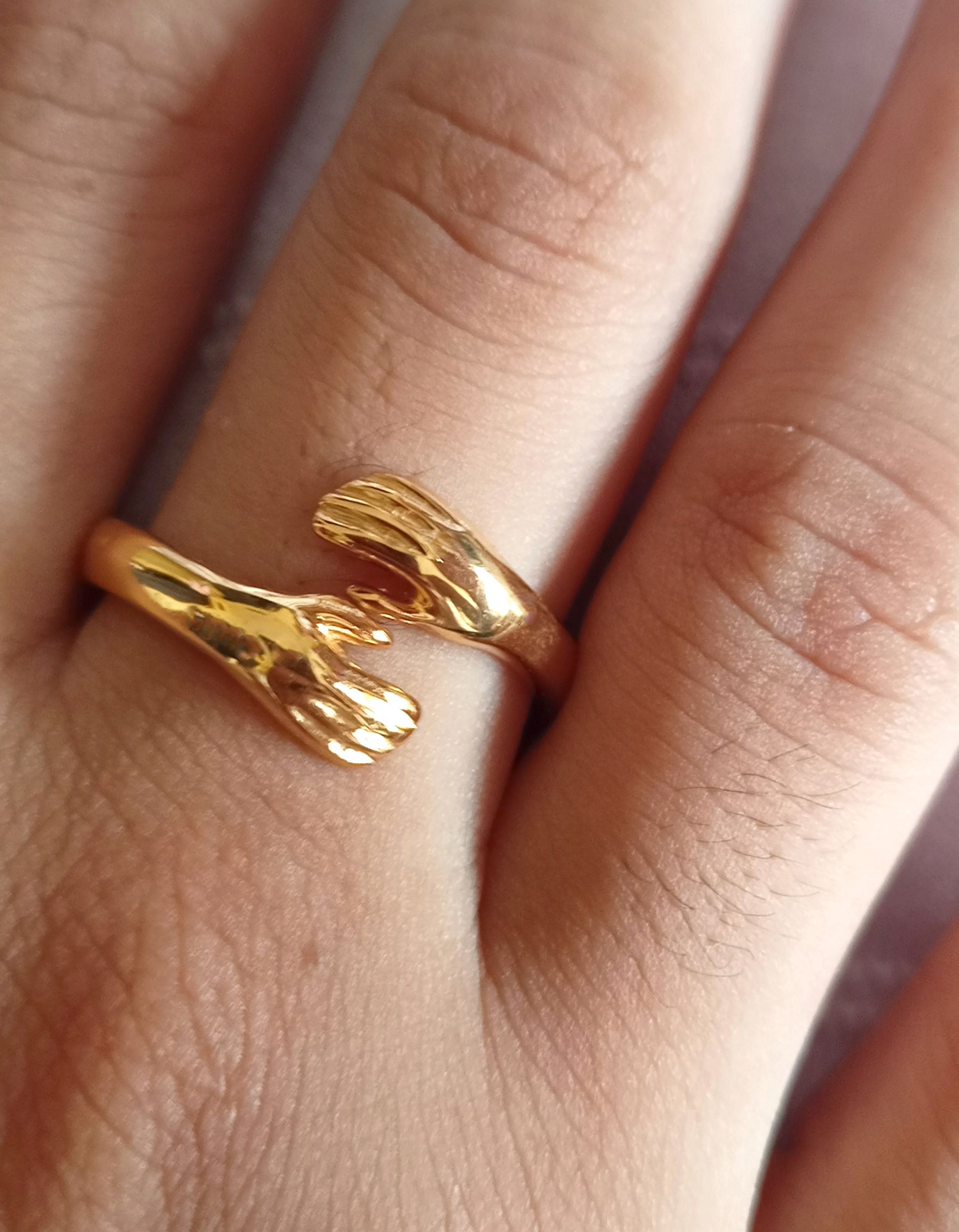 Etsy silver hug ring store