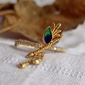 Krishna Flute Ring, 925 Solid Silver Flute Ring, Gold Flute Ring, Gift ...