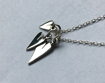 Triple Heart Necklace 925 Sterling Silver 3 Heart Connected - Etsy