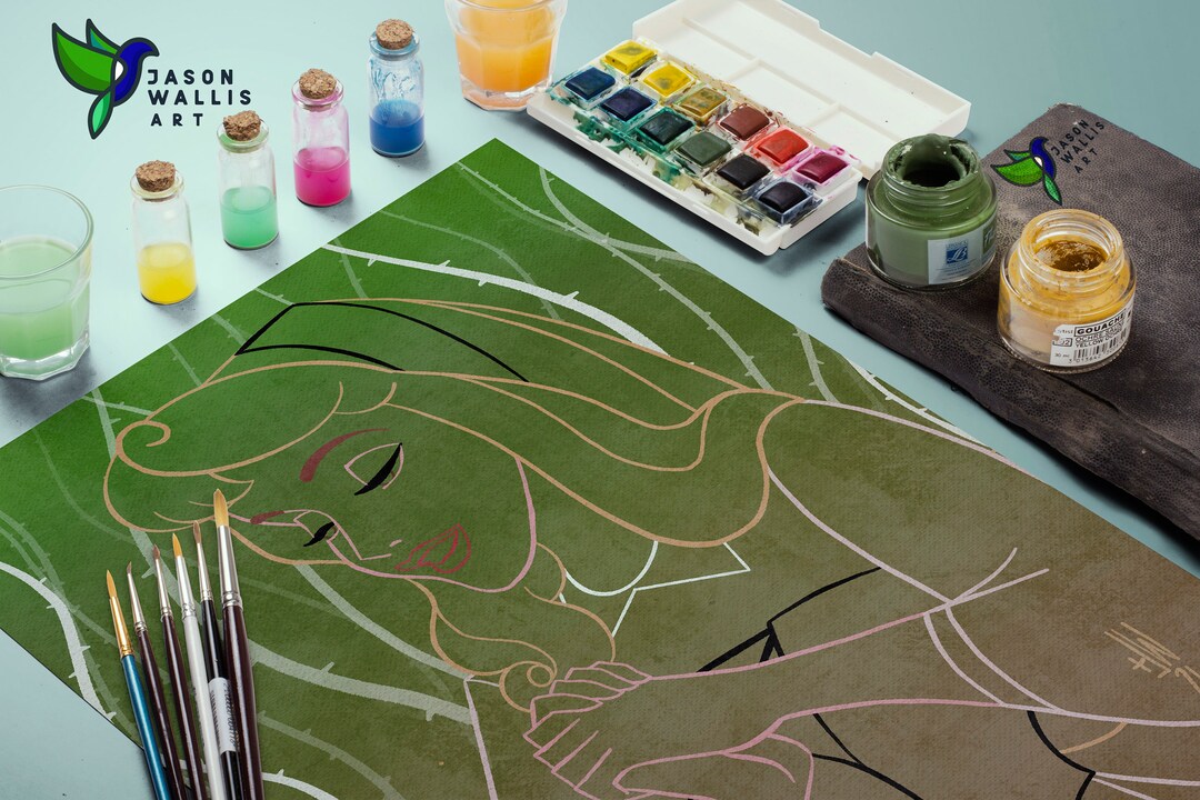 Aurora Line Art Print Disney Kids Room Art Aurora Nursery - Etsy