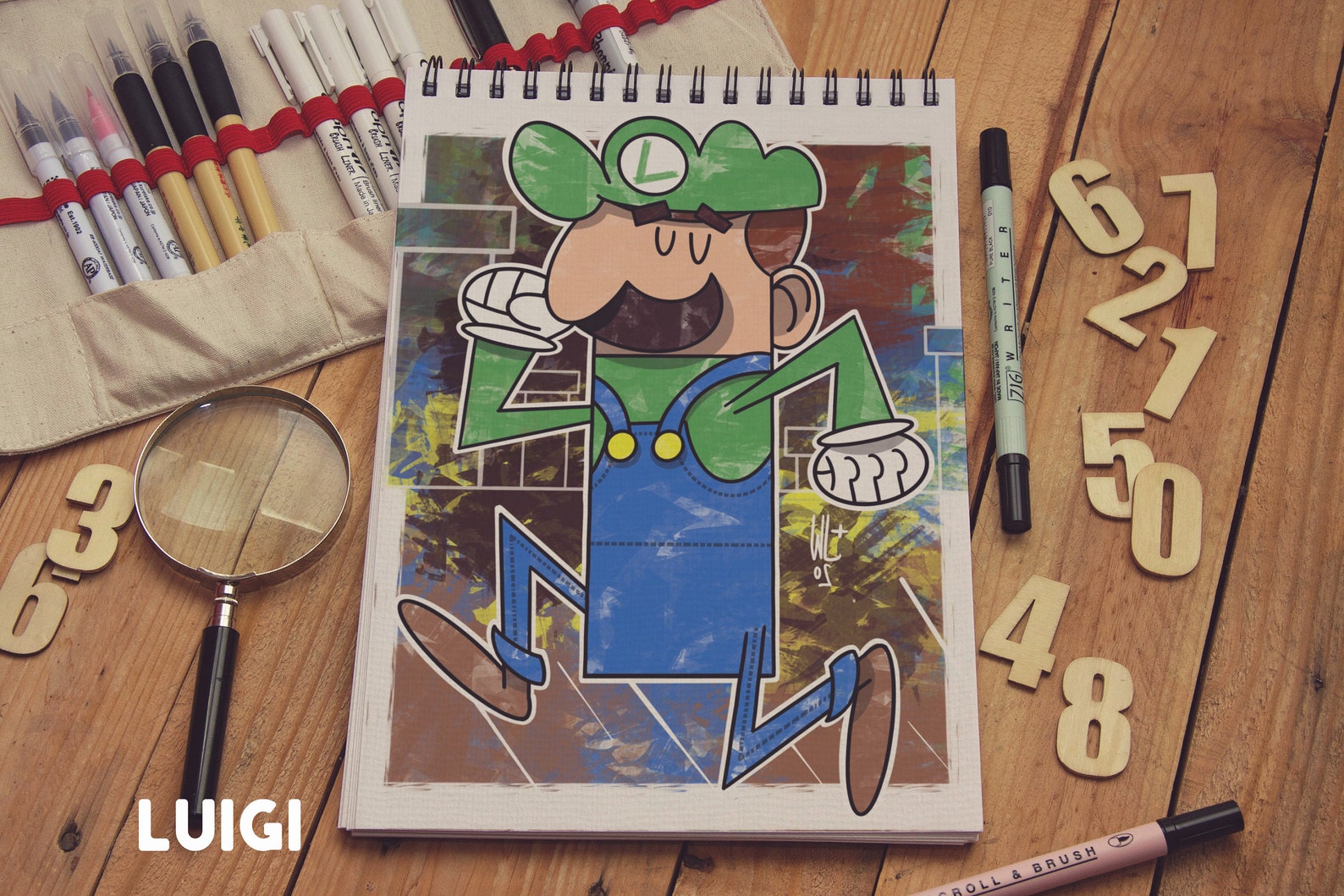 Luigi Art Print Retro Illustration Kids Room Art - Etsy.de