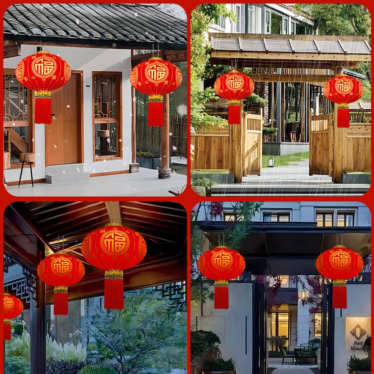 Set of 2 Chinese New Year Red Lantern battery Operated Lantern,chinese ...