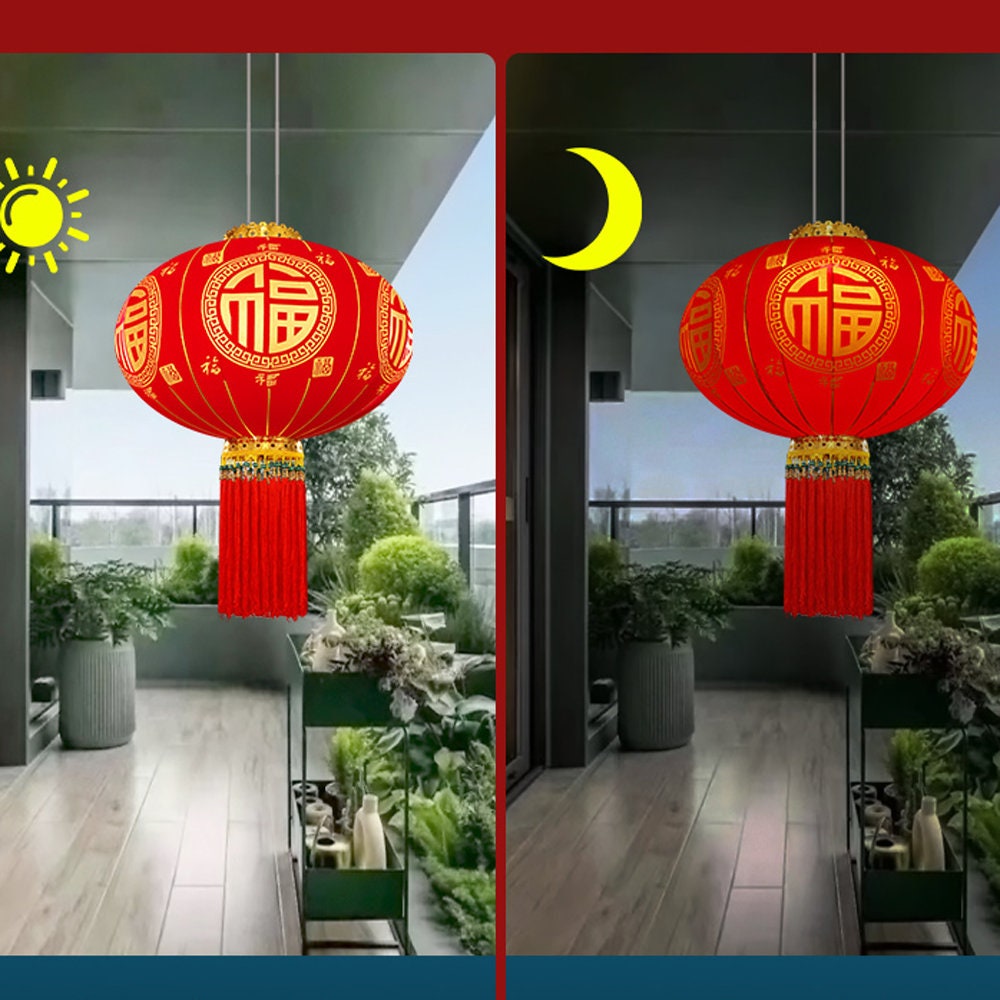 Set of 2 Chinese New Year Red Lantern battery Operated Lantern,chinese ...