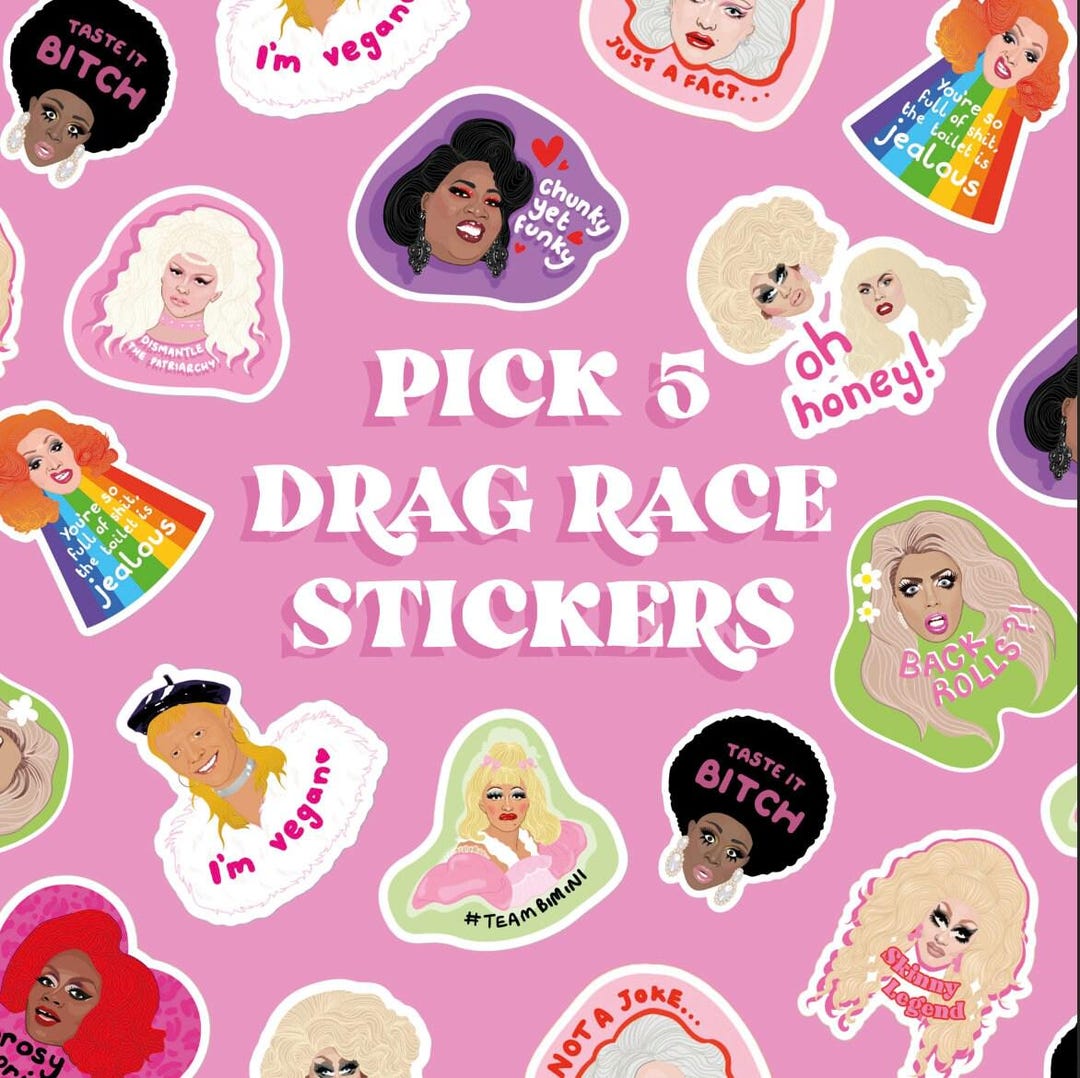 Rupaul's Drag Race Vinyl Stickers Set - PICK 5! - Funny Gift RPDR UK ...
