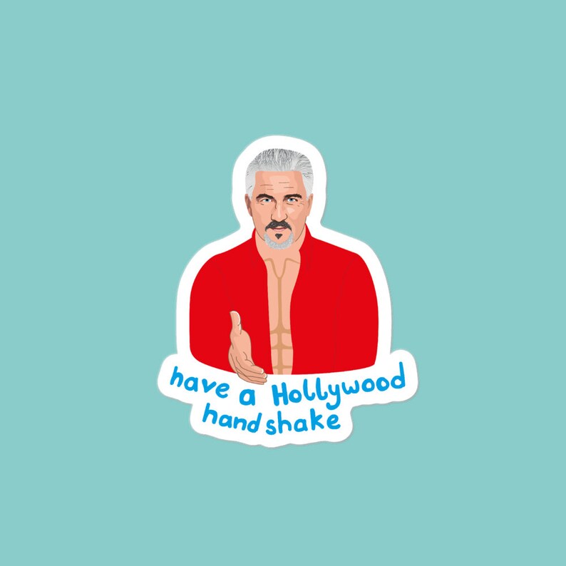 Paul Hollywood Vinyl Laptop Sticker Hollywood Handshake | Etsy