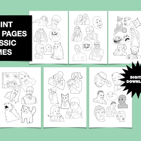 Meme Coloring Pages - Etsy Australia