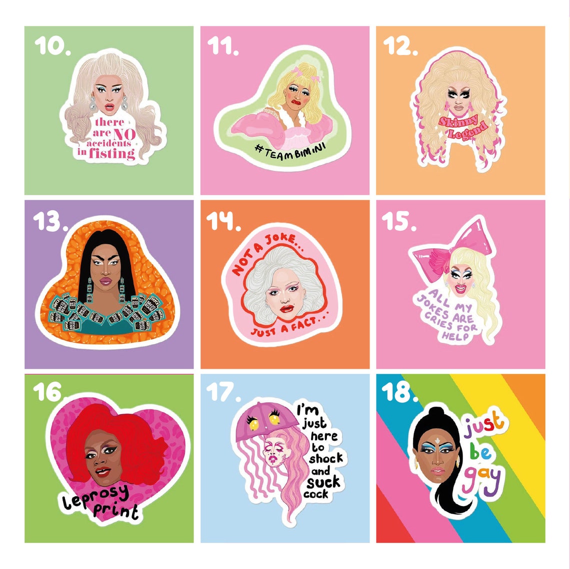 Rupaul's Drag Race Vinyl Stickers Set PICK 3 Funny - Etsy