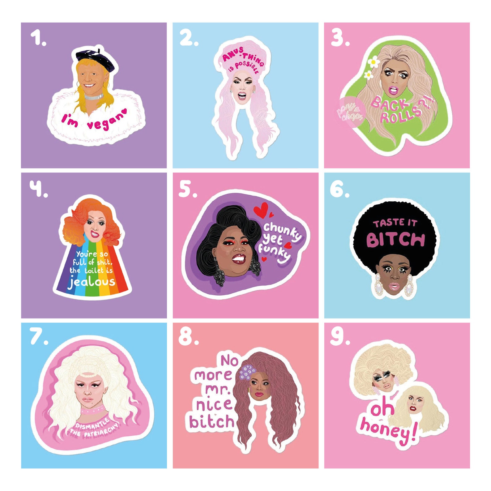 Rupaul's Drag Race Vinyl Stickers Set PICK 3 Funny - Etsy
