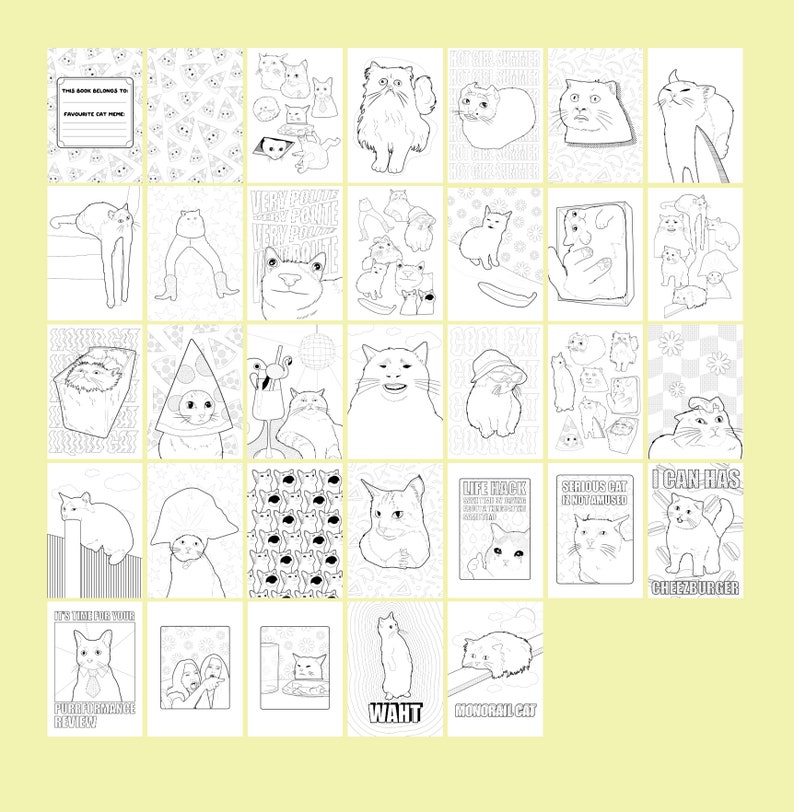 The Mega Colouring Book of Cat Memes Adult Gift Coloring Book - Etsy