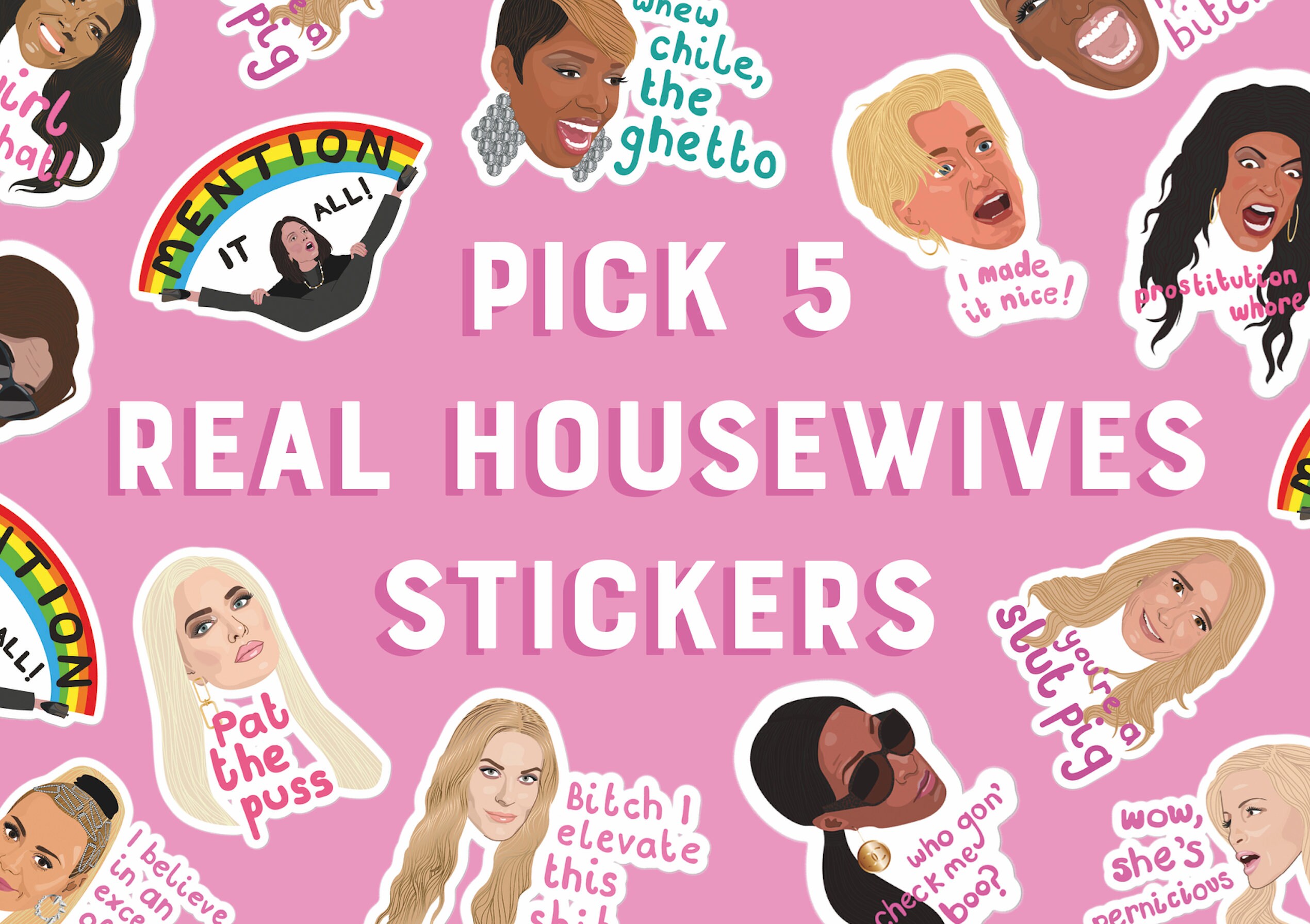 The Real Housewives Stickers PICK 5 - Etsy