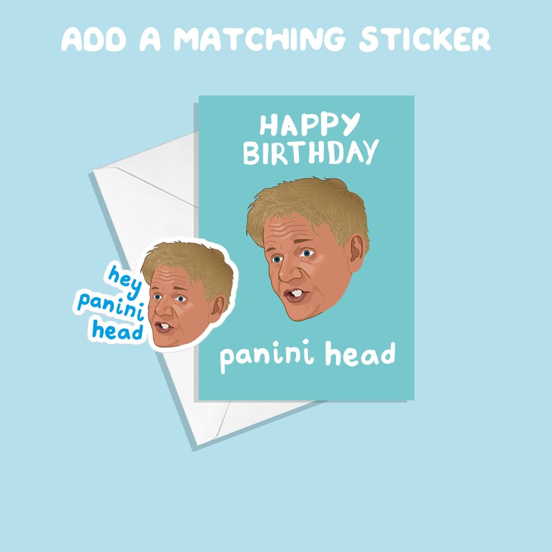Gordon Ramsay Greetings Card Happy Birthday Panini Head - Etsy
