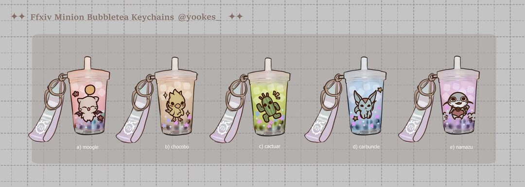 FFXIV Minions Boba Keychains - Etsy
