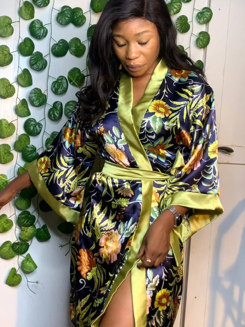 Satin Silky Print Robes Floral Print Robes Bridal - Etsy