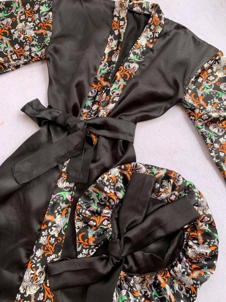 Satin Silky Print Robes Floral Print Robes Bridal - Etsy