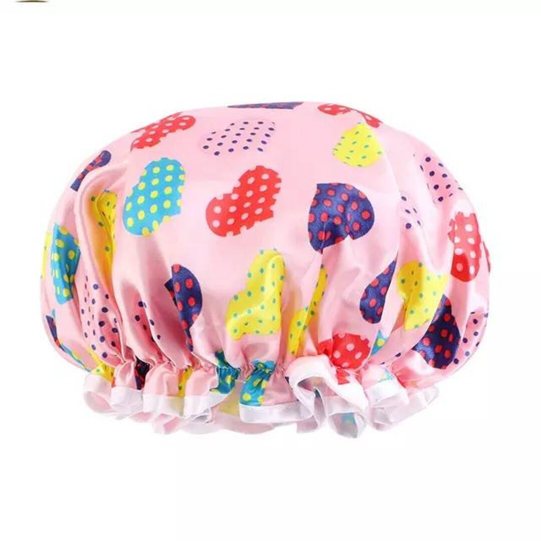 Kids Double-layer Waterproof Shower Cap Baby Printed Shower Cap ...