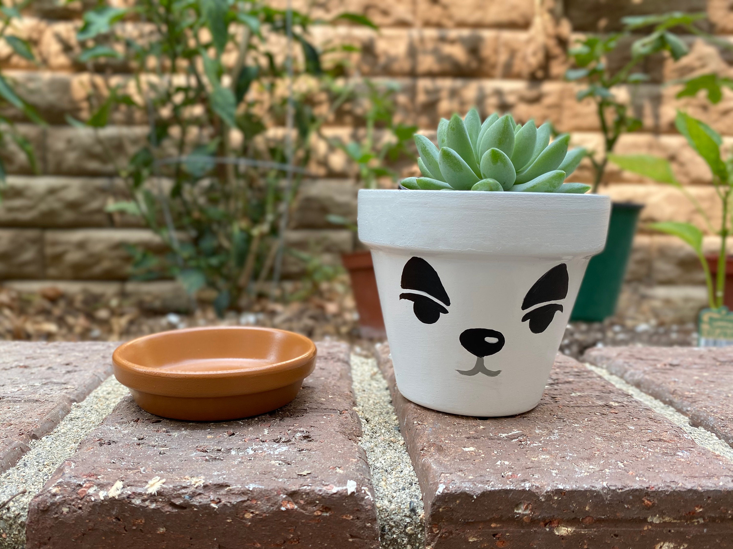 K.K. Slider Animal Crossing Handpainted Terracotta Flower Pot - Etsy