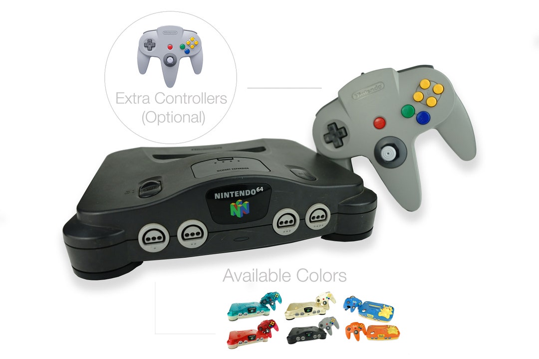 Nintendo 64 Console N64 System With Controllers Choose Color region ...