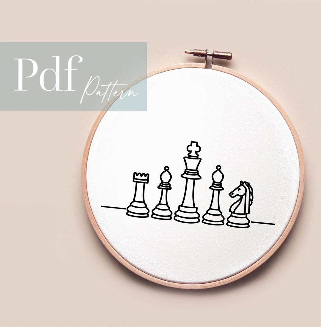 Buy Embroidery Template "chess Pieces" Embroidery Pattern Embroidery ...